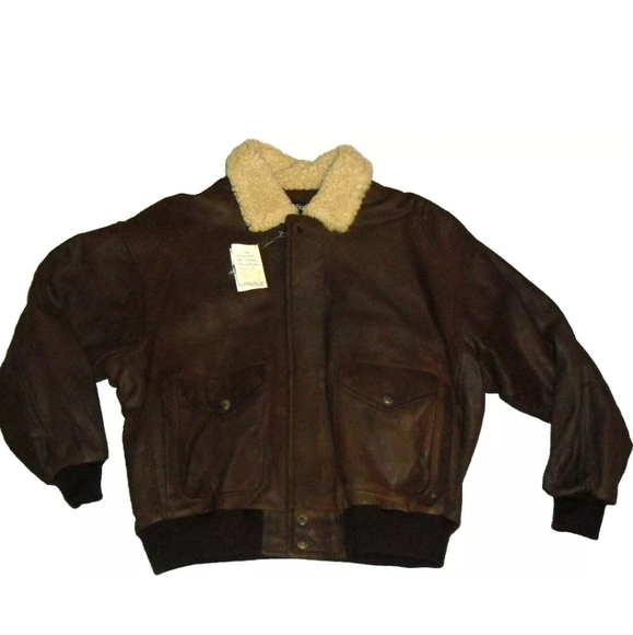 Nautica | Jackets & Coats | Nautica Mens Vintage Brown Leather Flight ...